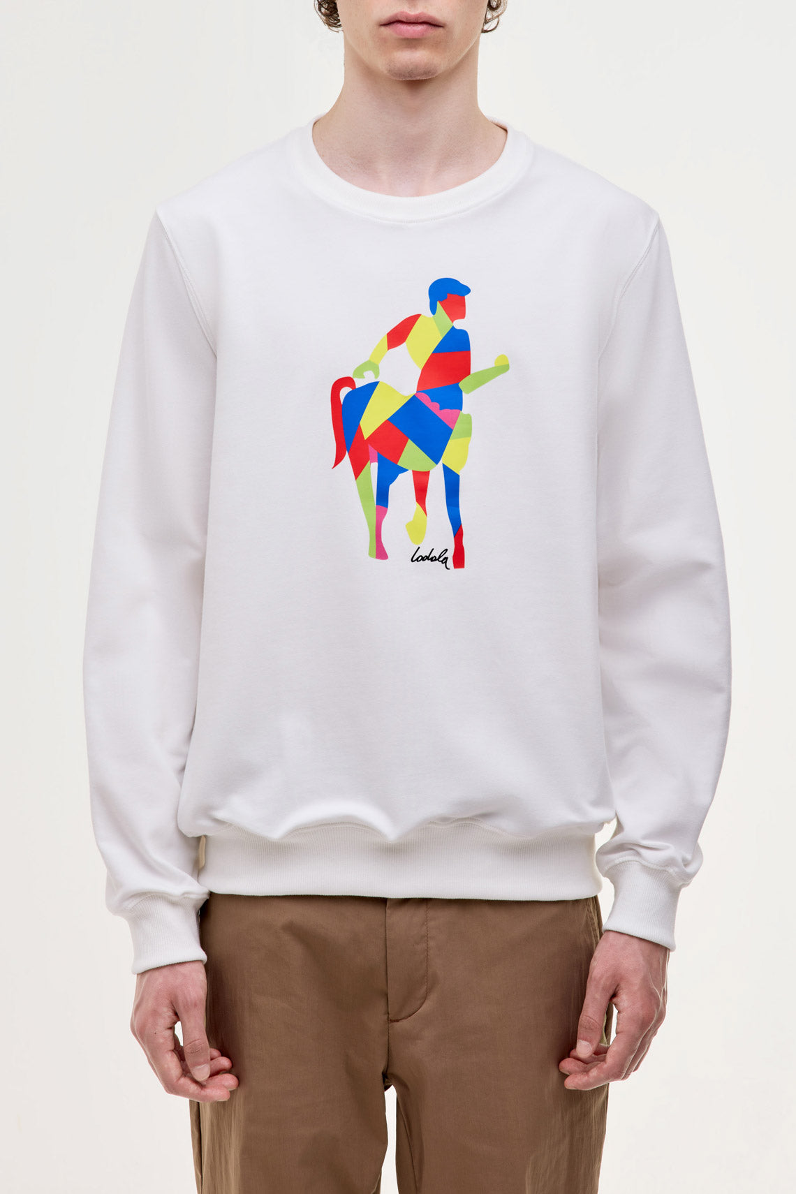 Rodrigo + Lodola cotton crewneck sweatshirt with printed logo